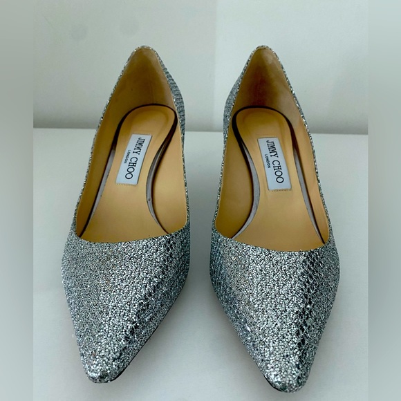 Jimmy Choo | Shoes | Jimmy Choo Silver Romy 85 Size 9 39it | Poshmark